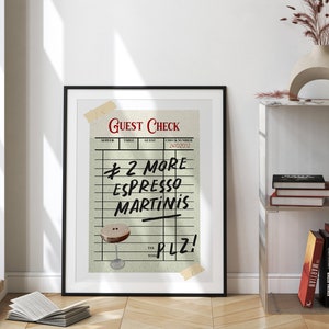 Guest Check Prints Trendy Receipt Guest Check Wall Art Retro Wall Art Retro Guest Check Espresso ...