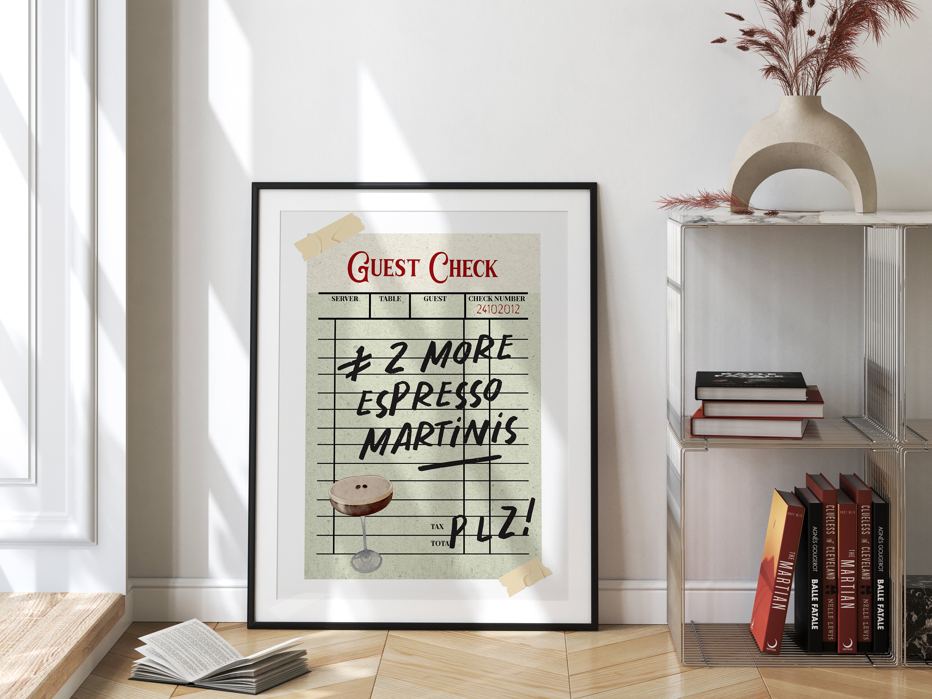 Guest Check Prints Trendy Receipt Guest Check Wall Art Retro Wall Art ...