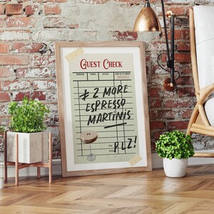 Guest Check Prints Trendy Receipt Guest Check Wall Art Retro Wall Art Retro Guest Check Espresso ...