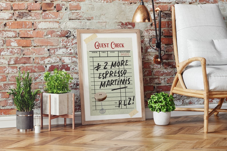 Guest Check Prints Trendy Receipt Guest Check Wall Art Retro Wall Art ...