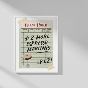 Guest Check Prints Trendy Receipt Guest Check Wall Art Retro Wall Art Retro Guest Check Espresso ...