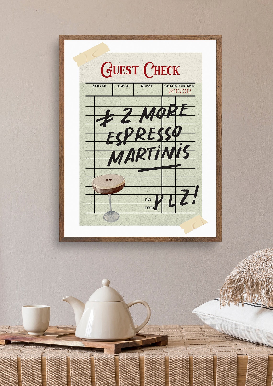 Guest Check Prints Trendy Receipt Guest Check Wall Art Retro Wall Art Retro Guest Check Espresso ...