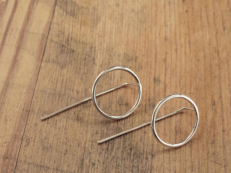 Circle Earring Simple Drop Earrings Round Earrings Geometric Earrings ...