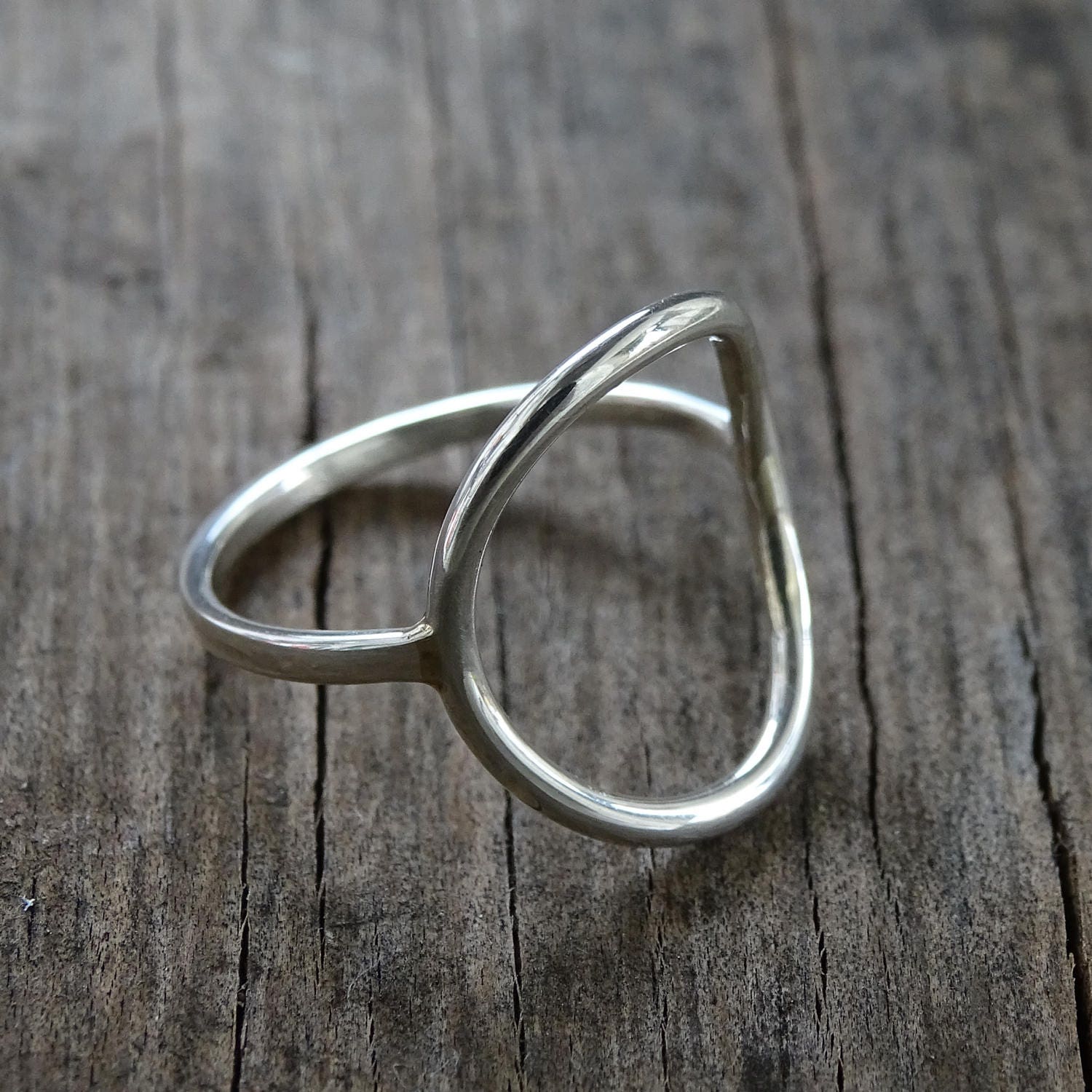 Open Circle Ring Large Circle Ring Minimalist Cocktail - Etsy