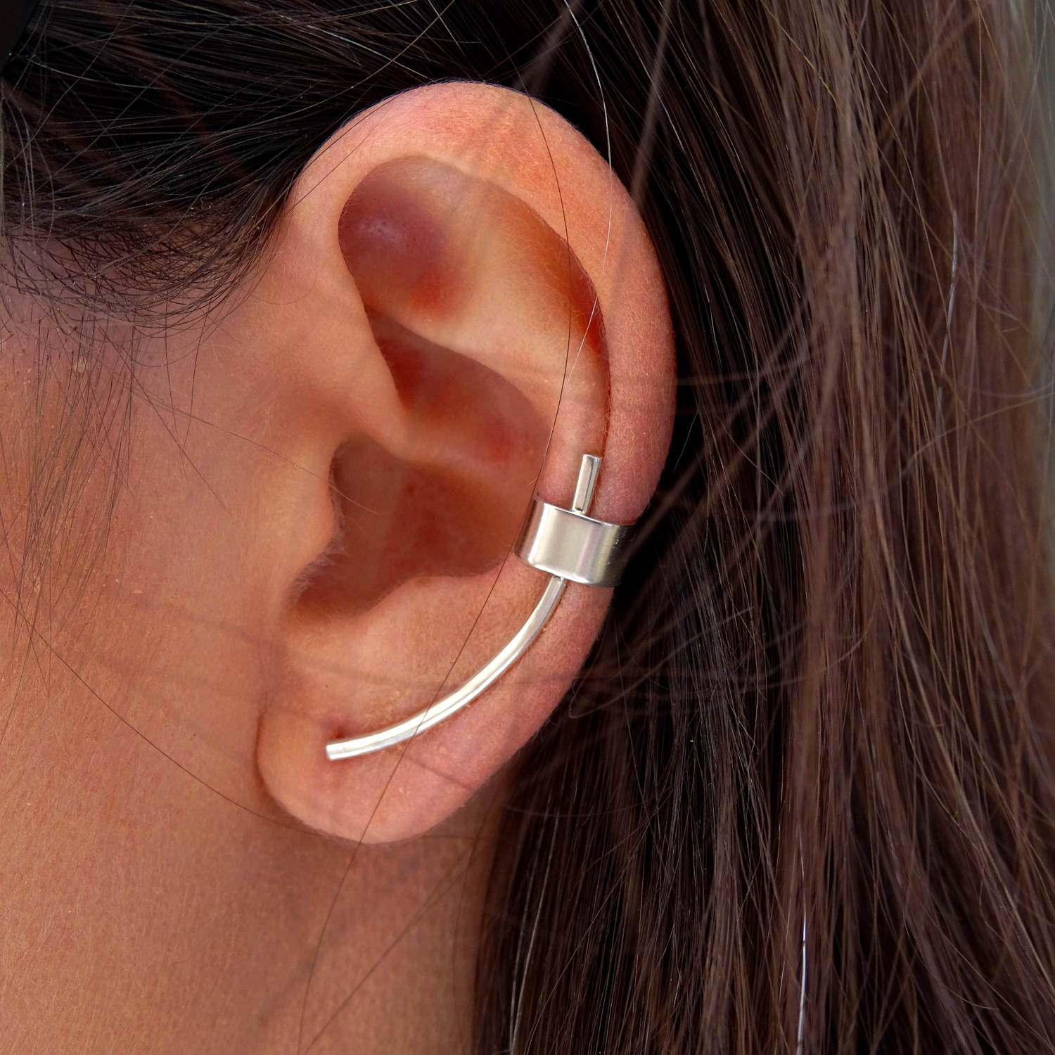 Minimalist Ear Climbers Silver Ear Pin Minimalist Bar - Etsy