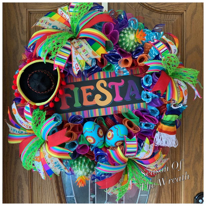 Cinco De Mayo Wreath, Summer Wreath, Festive Wreath, Door Decor, Season ...