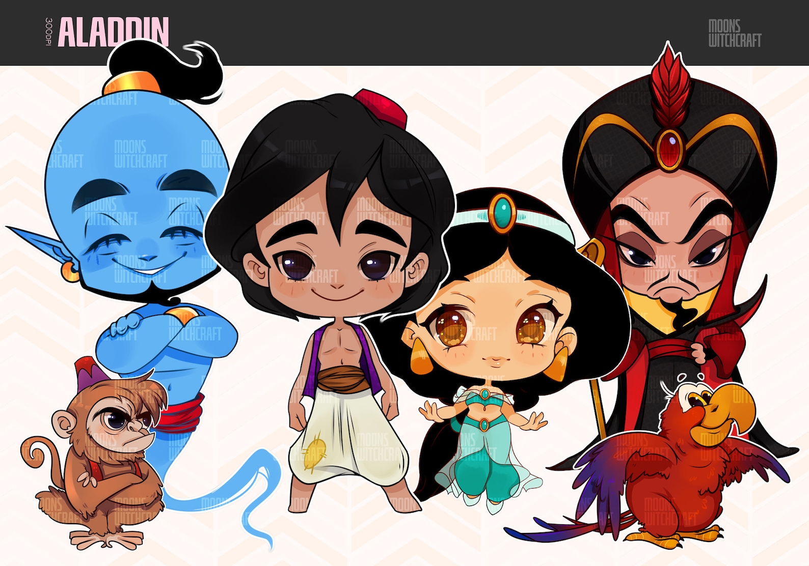 Cute Aladdin Characters Clipart : Instant Download PNG File | Etsy