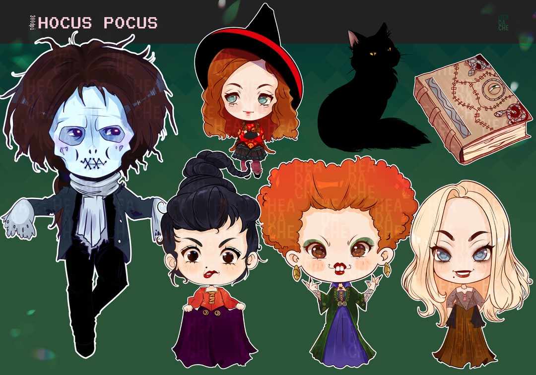 Hocus Pocus Characters Clipart: Instant Download, PNG File 300 Dpi ...