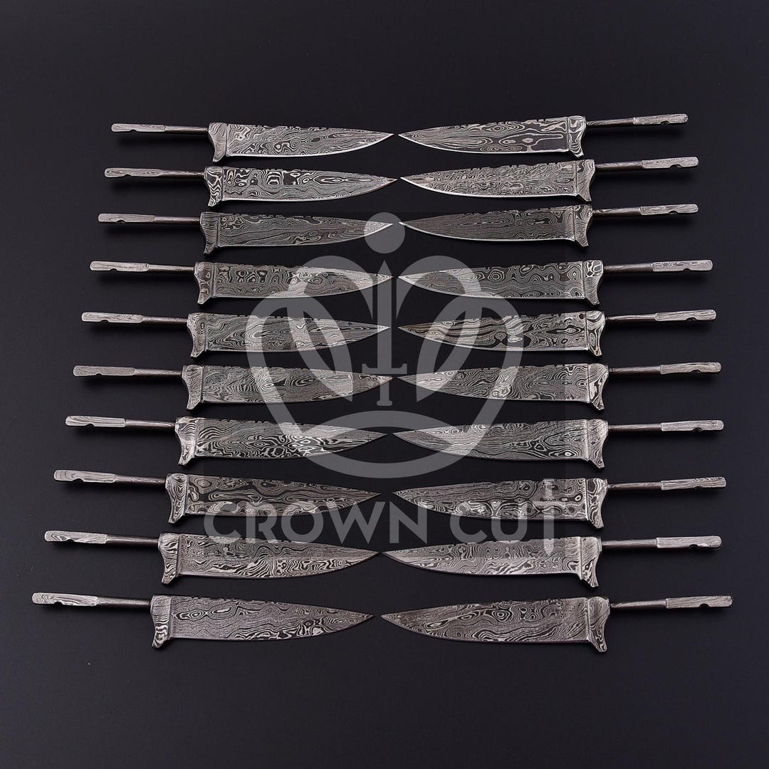 20 X Damascus Steel Blades Hand Forged Bavarian Blades Hunting Nicker ...