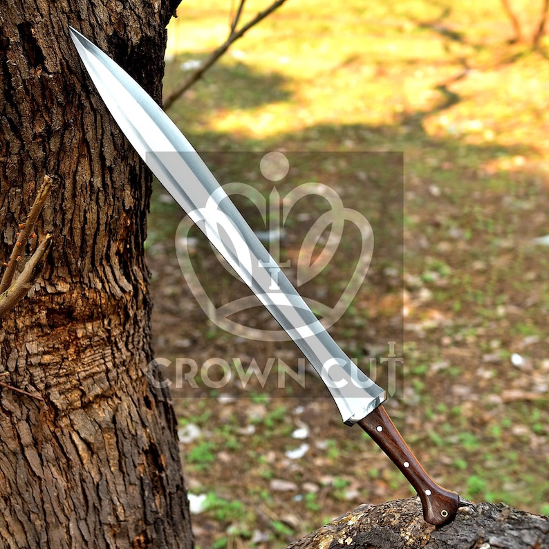 Hand Forged Carbon Steel Xiphos Sword: Viking Gladius With Leather ...