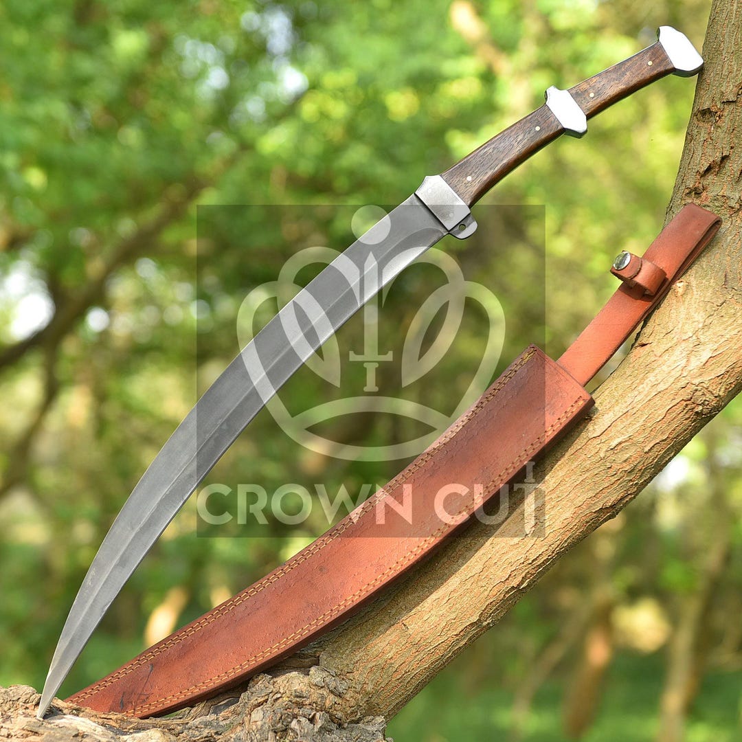 Hand Forged Carbon Steel Falx Sword, Viking Rhomphaia With Leather ...