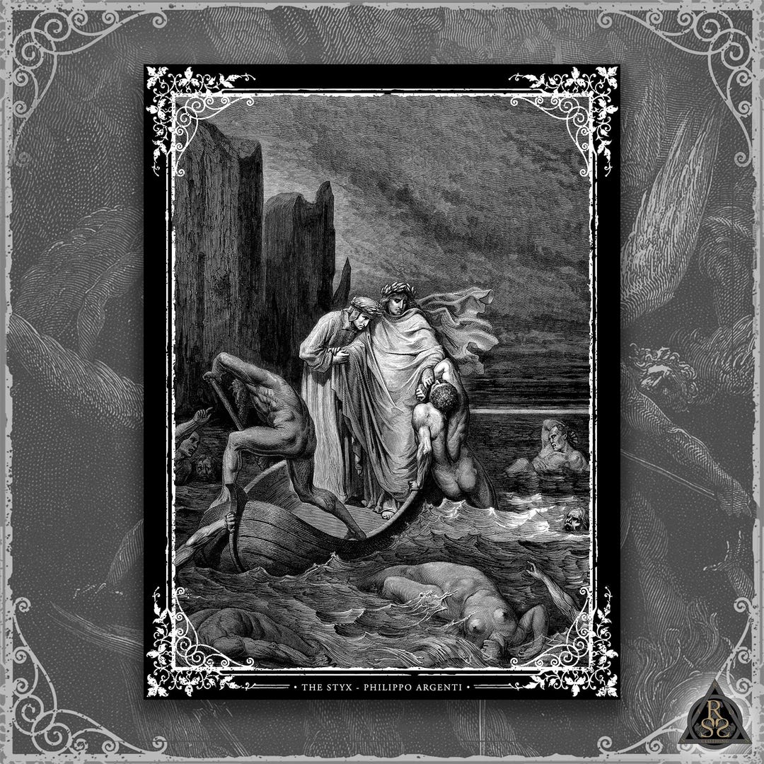 Gustave Doré - the Styx - Philippo Argenti Print | Divine Comedy ...