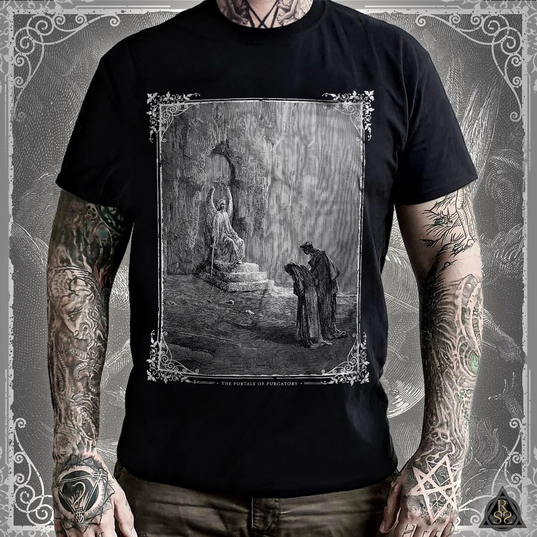 Gustave Doré T-shirt - the Portals of Purgatory | Divine Comedy Dante's ...