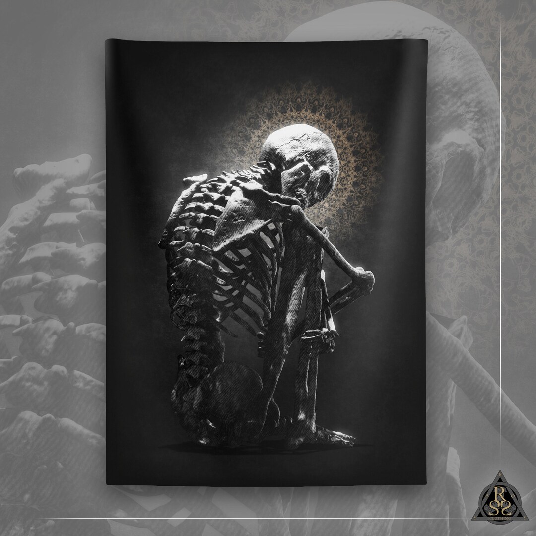 Isolation Skull Art Fabric Flag | Dark Depressive Gothic Artstyle ...