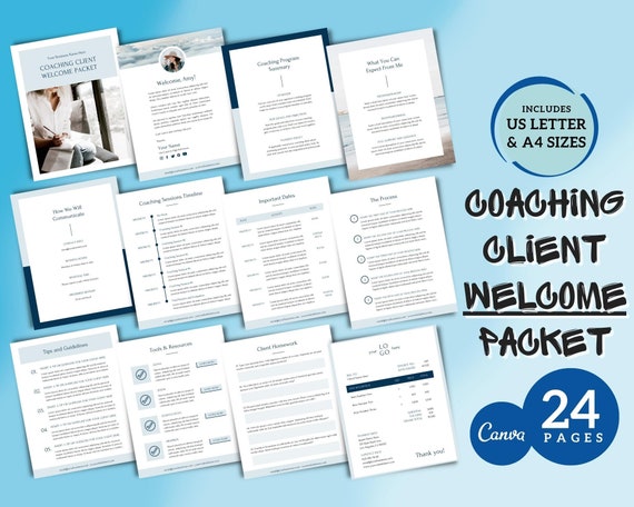 Coaching Client Welcome Packet Welcome Intro Packet Canva - Etsy