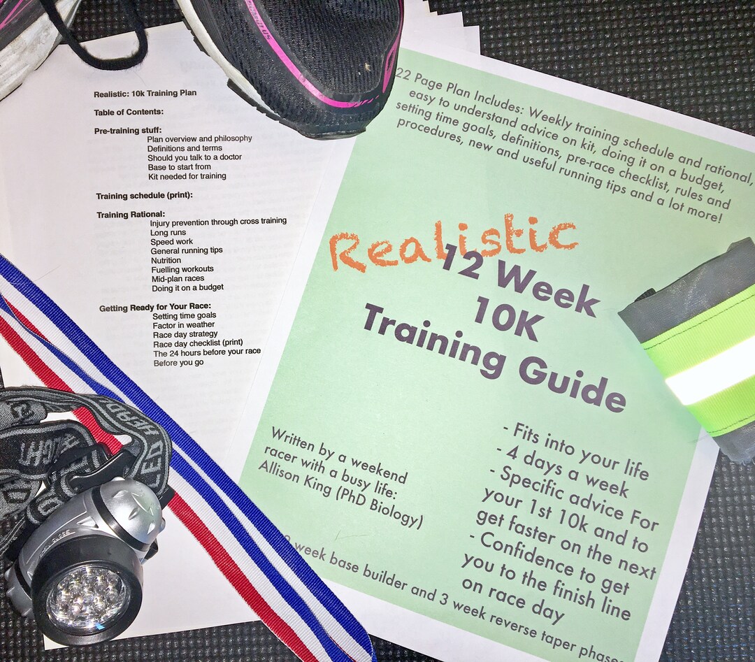 Realistic 12-week 10k Training Plan - Etsy
