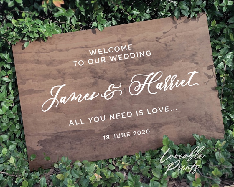 Wooden Welcome Sign Rustic Ceremony Sign Custom Timber - Etsy
