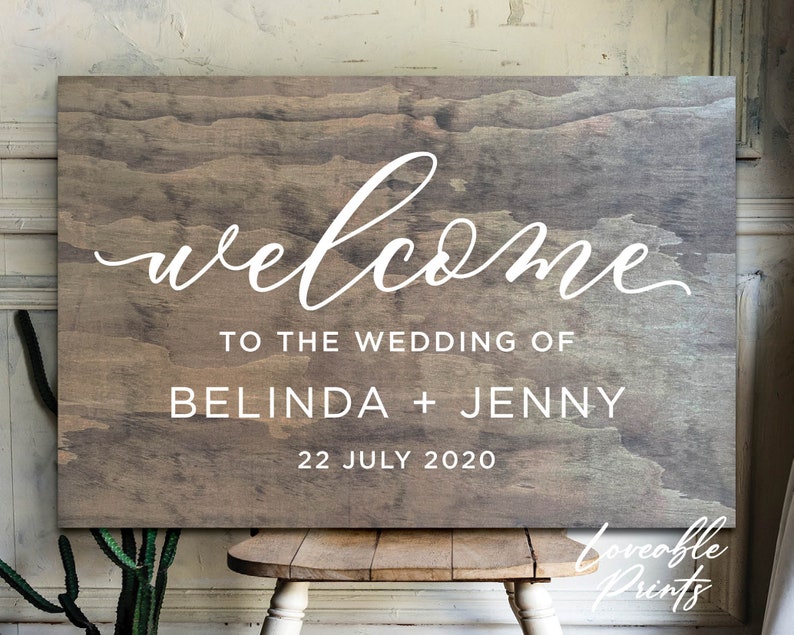 Wooden Welcome Sign Rustic Ceremony Sign Custom Timber | Etsy