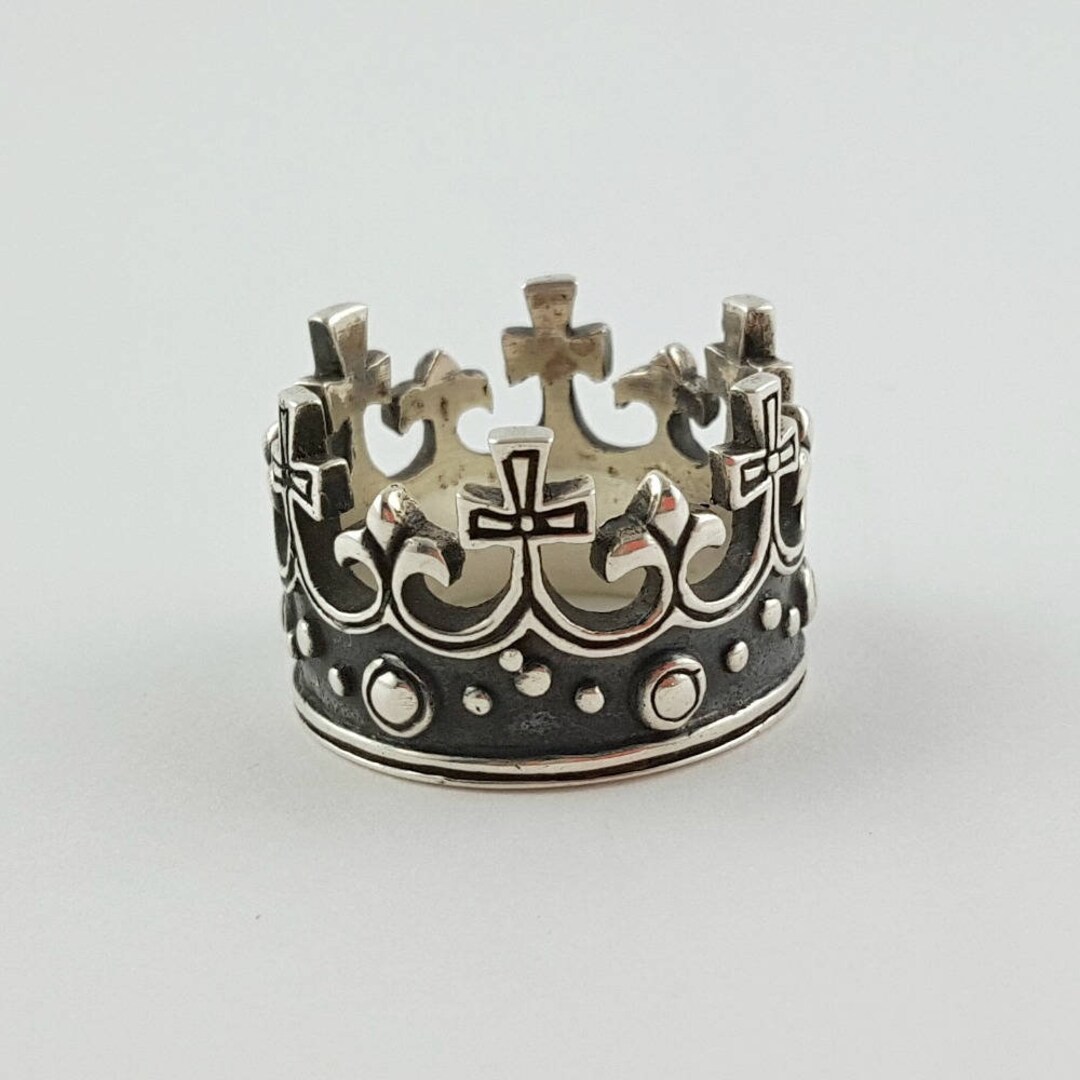 Renaissance King Crown Ring,game of Throne King Ring,black King Crown ...
