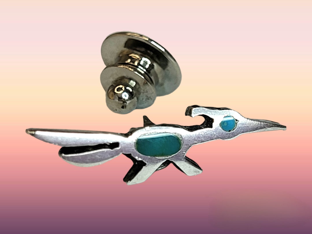 Desert Roadrunner Hat Tie Pin,southwestern Turquoise Tie Tack Pin ...