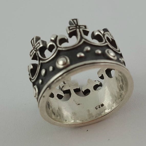 Sterling Renaissance King Crown Ring,Game of Throne K… - Gem