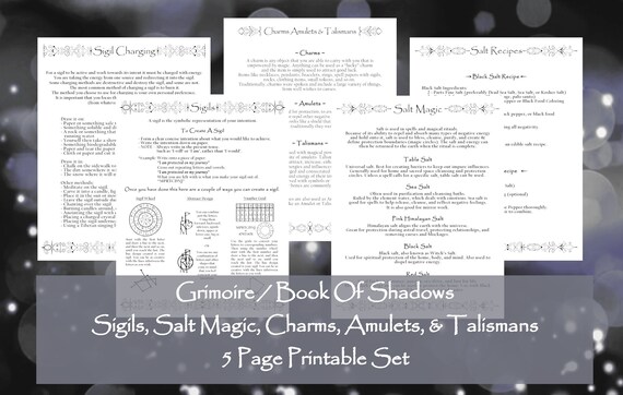 Sigils Salt Magic Charms Amulets & Talismans Book of Shadows | Etsy