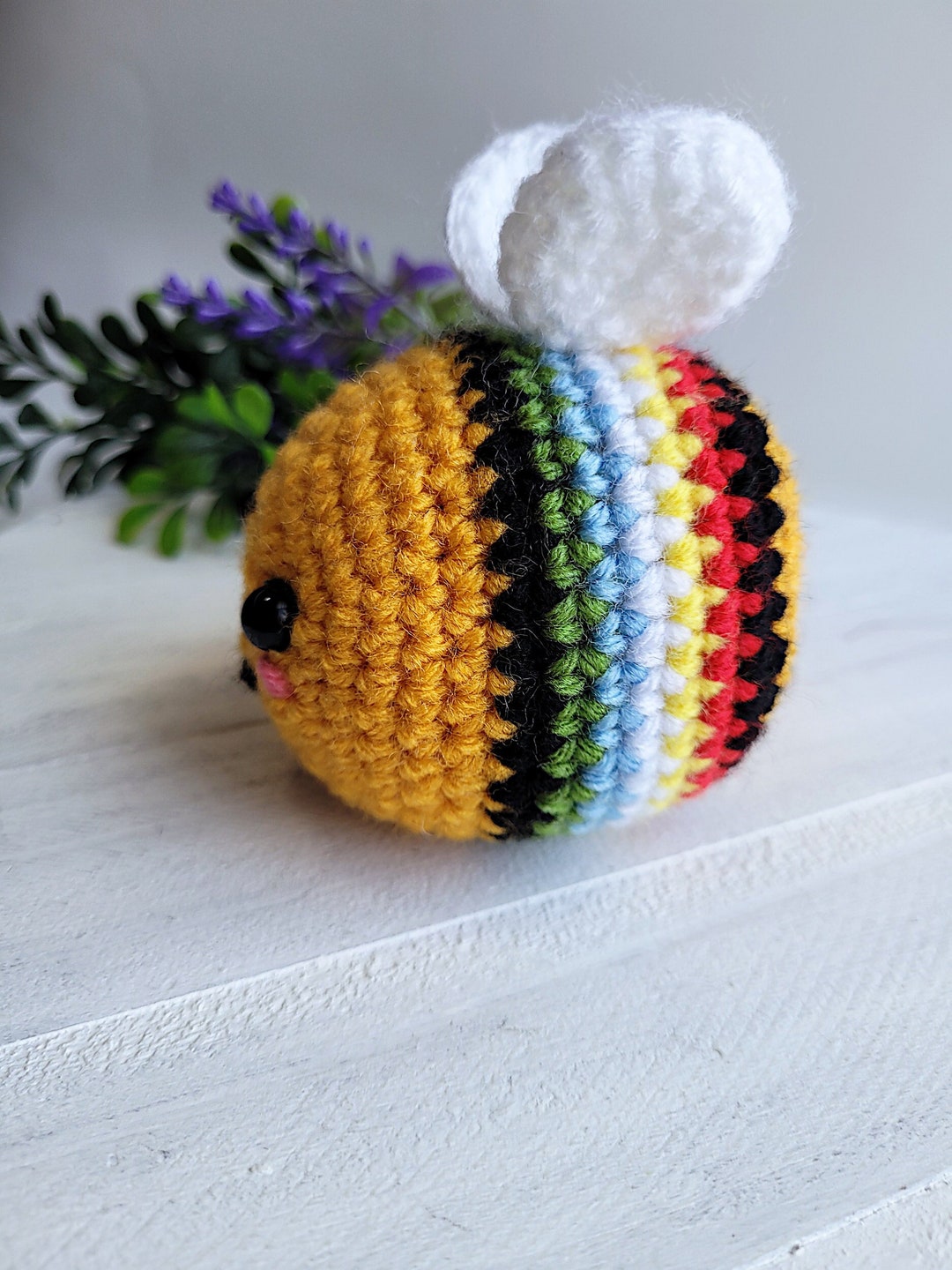 Disability Awareness Pride Bee Crochet Stuffed Animal / Crochet Plushie ...