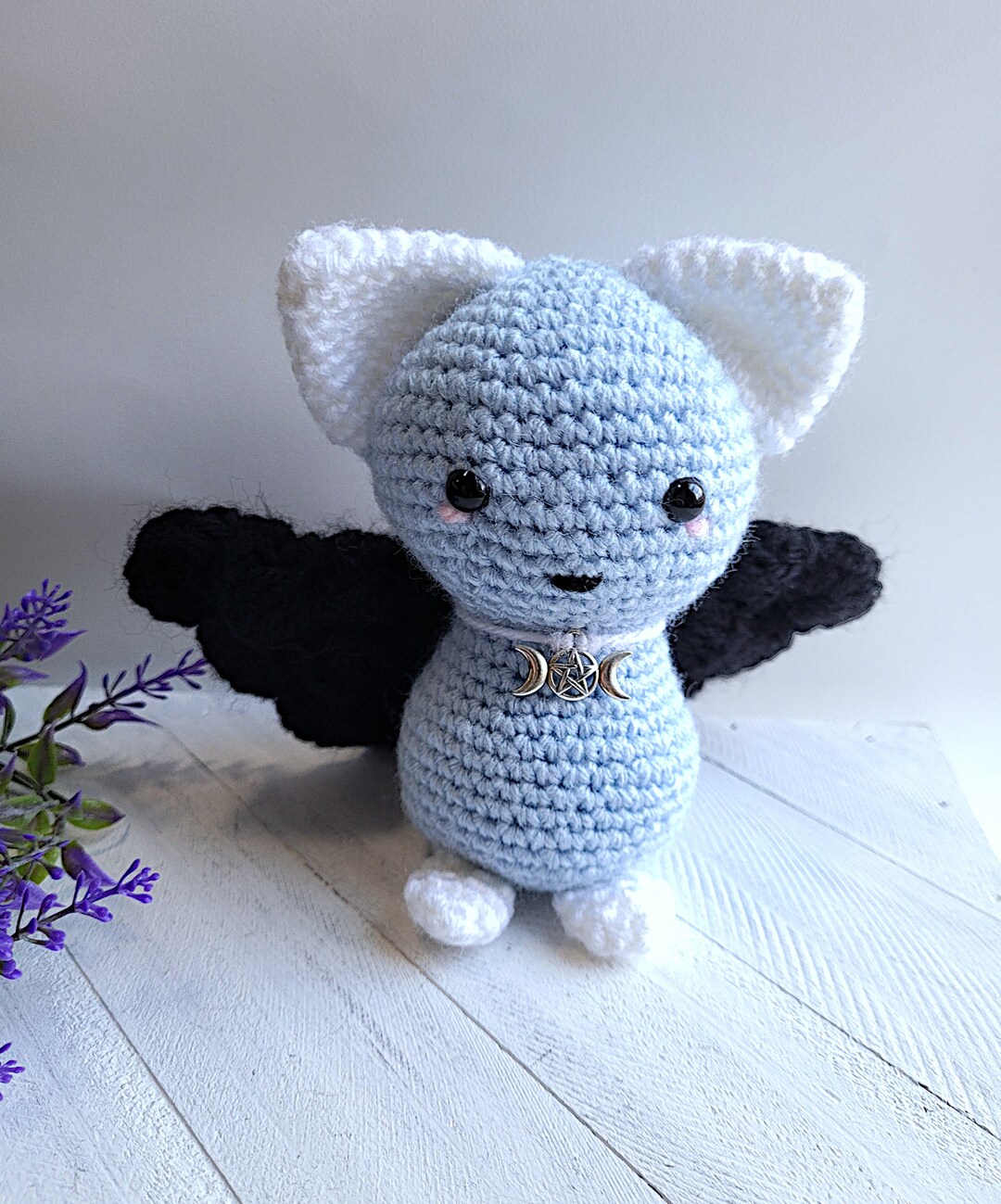 Blue Pastel Bat Crochet Stuffed Animal / Pastel Goth Bat / Pastel Blue ...
