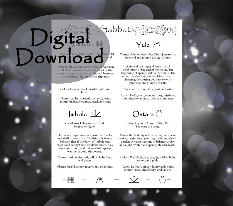 Wheel of the Year and Sabbats Witchcraft Basics Book of - Etsy