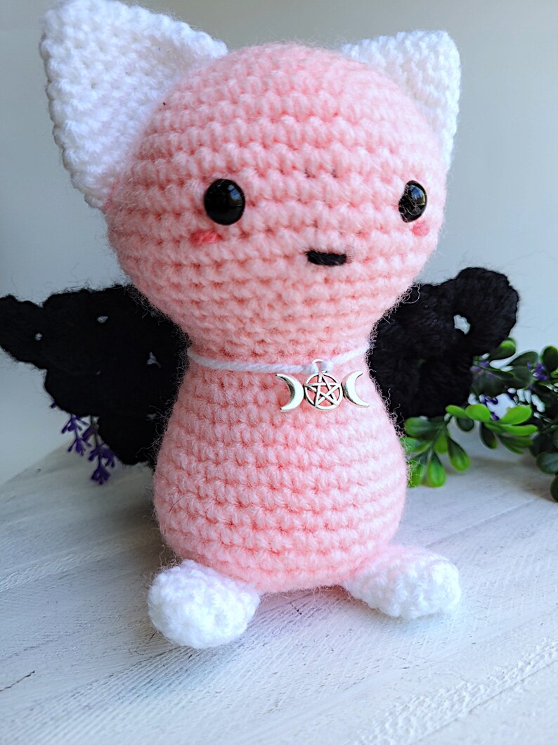 Pink Pastel Bat Crochet Stuffed Animal / Pastel Goth Bat / Pastel Pink ...