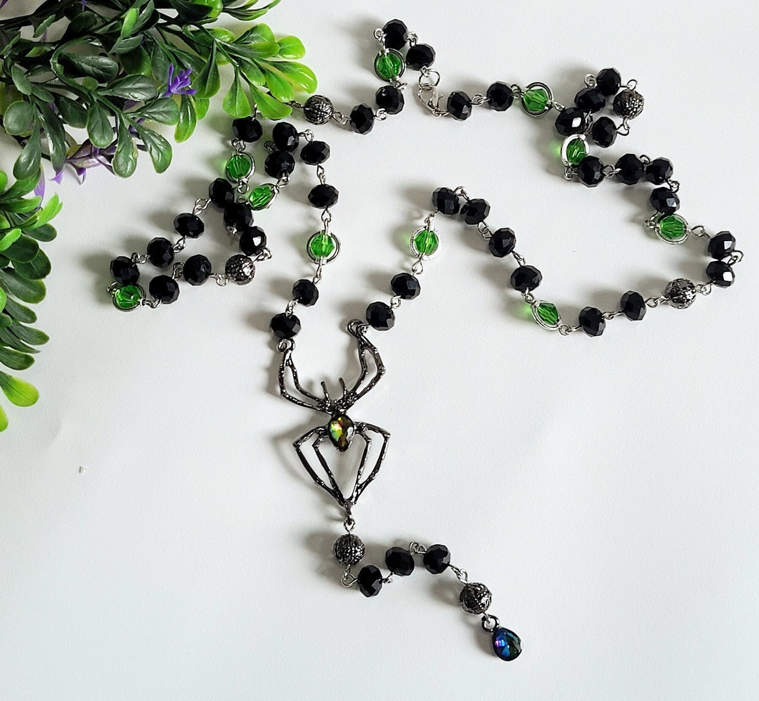 Spider Gothic Rosary / Witchy Rosary / Gothic Y Necklace - Etsy