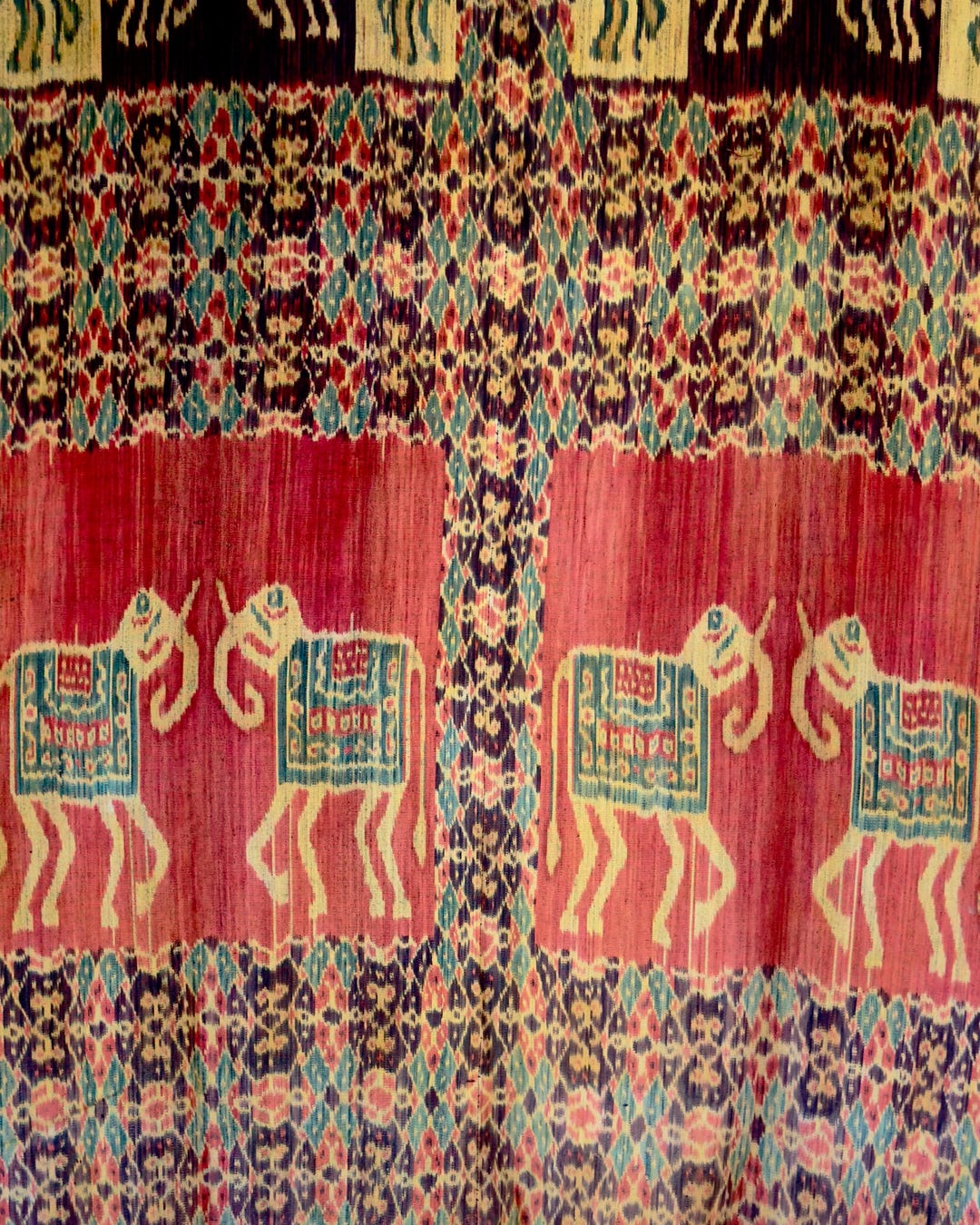 Handwoven Sumba Hinggi Ikat Textile, Indonesian Tribal Blanket Wall ...