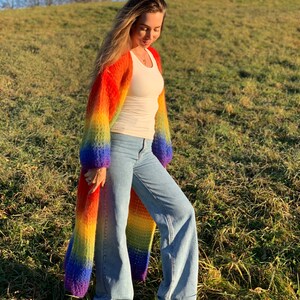 Rainbow Mohair Cardigan Striped Ombre Cardigan Multicolor Pride ...