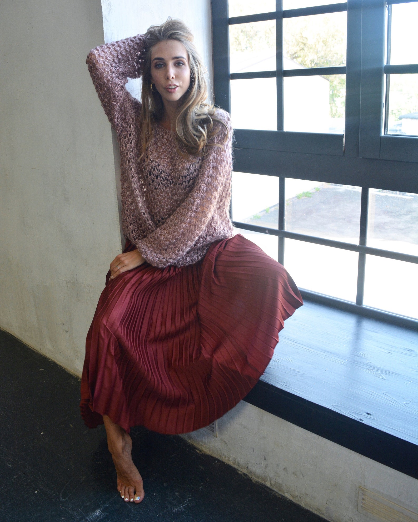 Rose Gold Mohair Sweater Soft Chic Sweater Loose Warm - Etsy