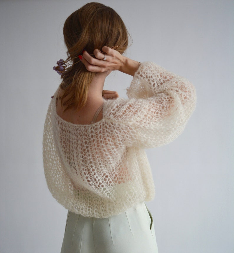 Ivory Mohair Sweater Champagne Loose Sweater Soft Light - Etsy Australia