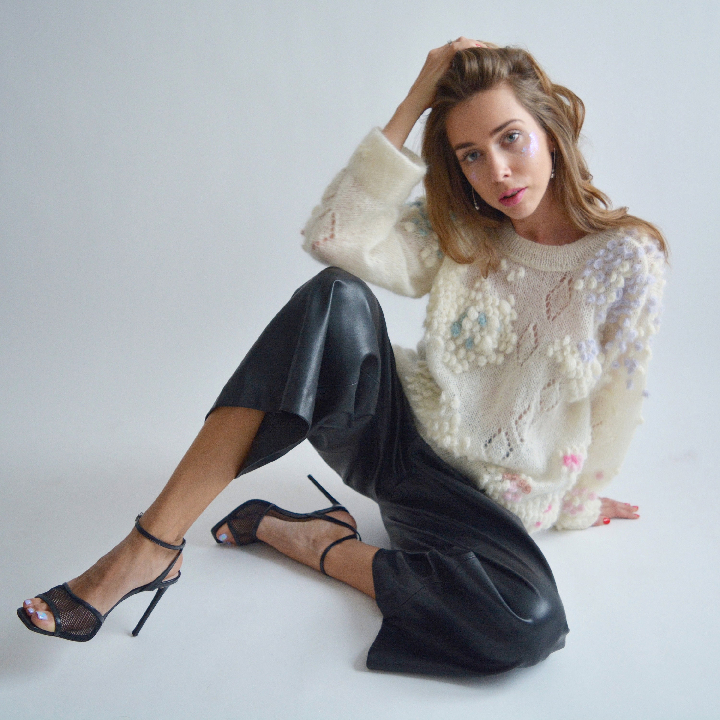 Exclusive Ivory Embellished Sweater Mohair Embroidered Sweater | Etsy