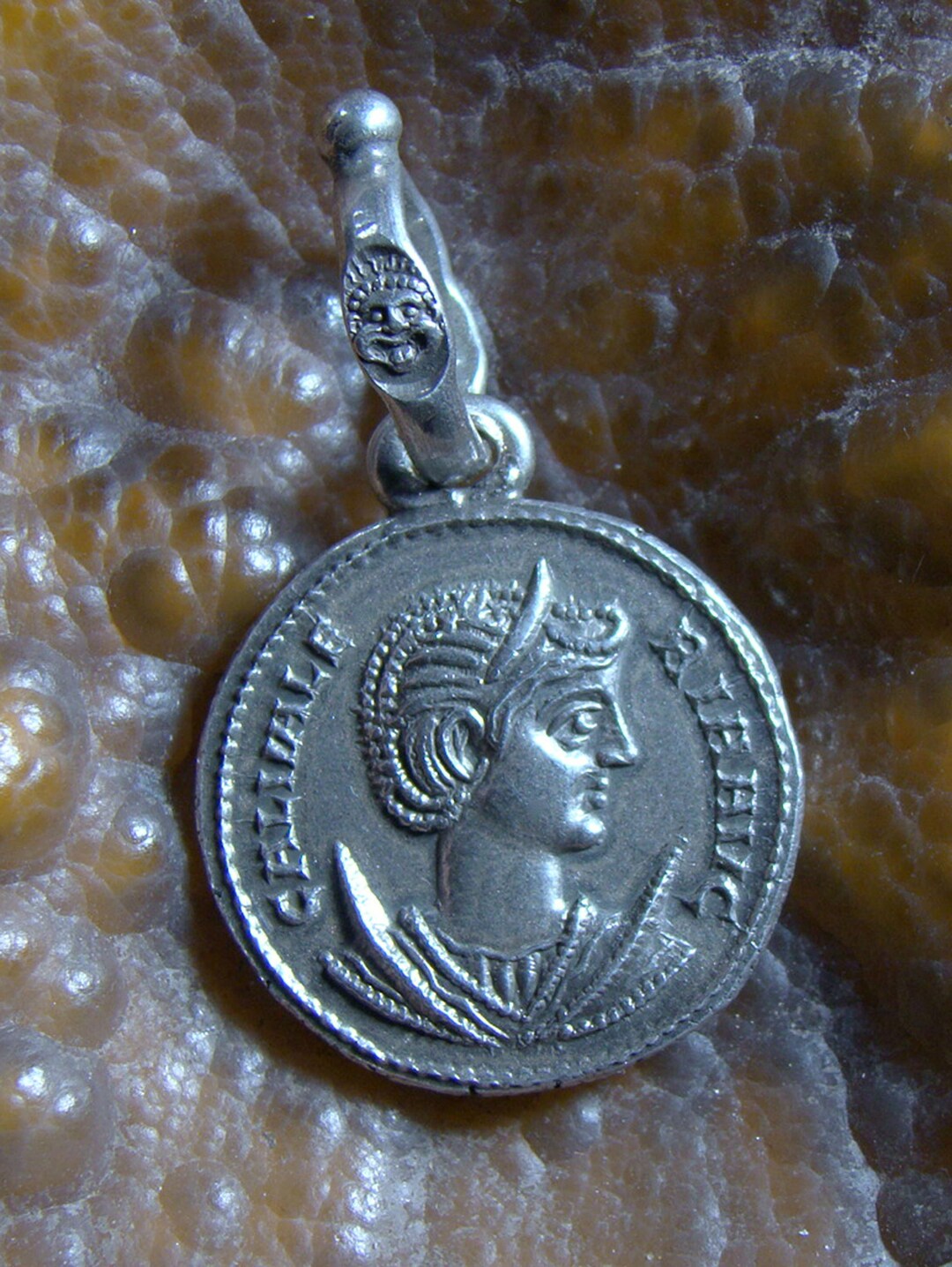 Silver Medallion With an Ancient Coin Replica (galeria Valeria) - Etsy