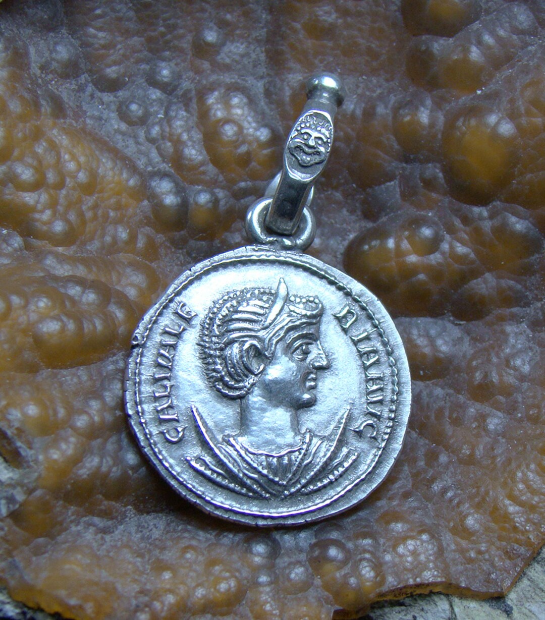 Silver Medallion With an Ancient Coin Replica (galeria Valeria) - Etsy