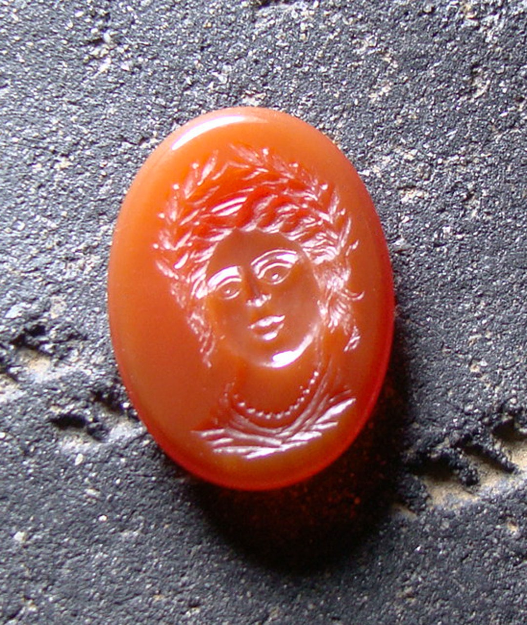 Carnelian Intaglio Handmade Engraving. Nymph Arethusa. Unique. - Etsy