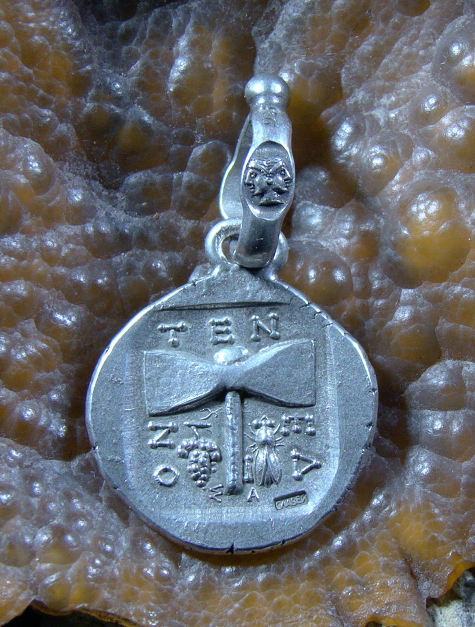 Silver Medallion With an Ancient Coin Replica (tenedos). - Etsy