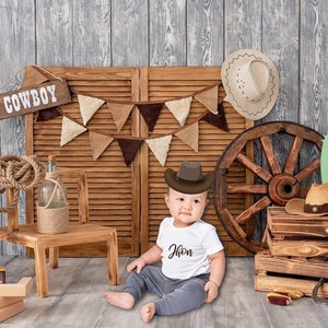 Digital Background First Birthday | Cowboy Concept Digital Backdrop ...