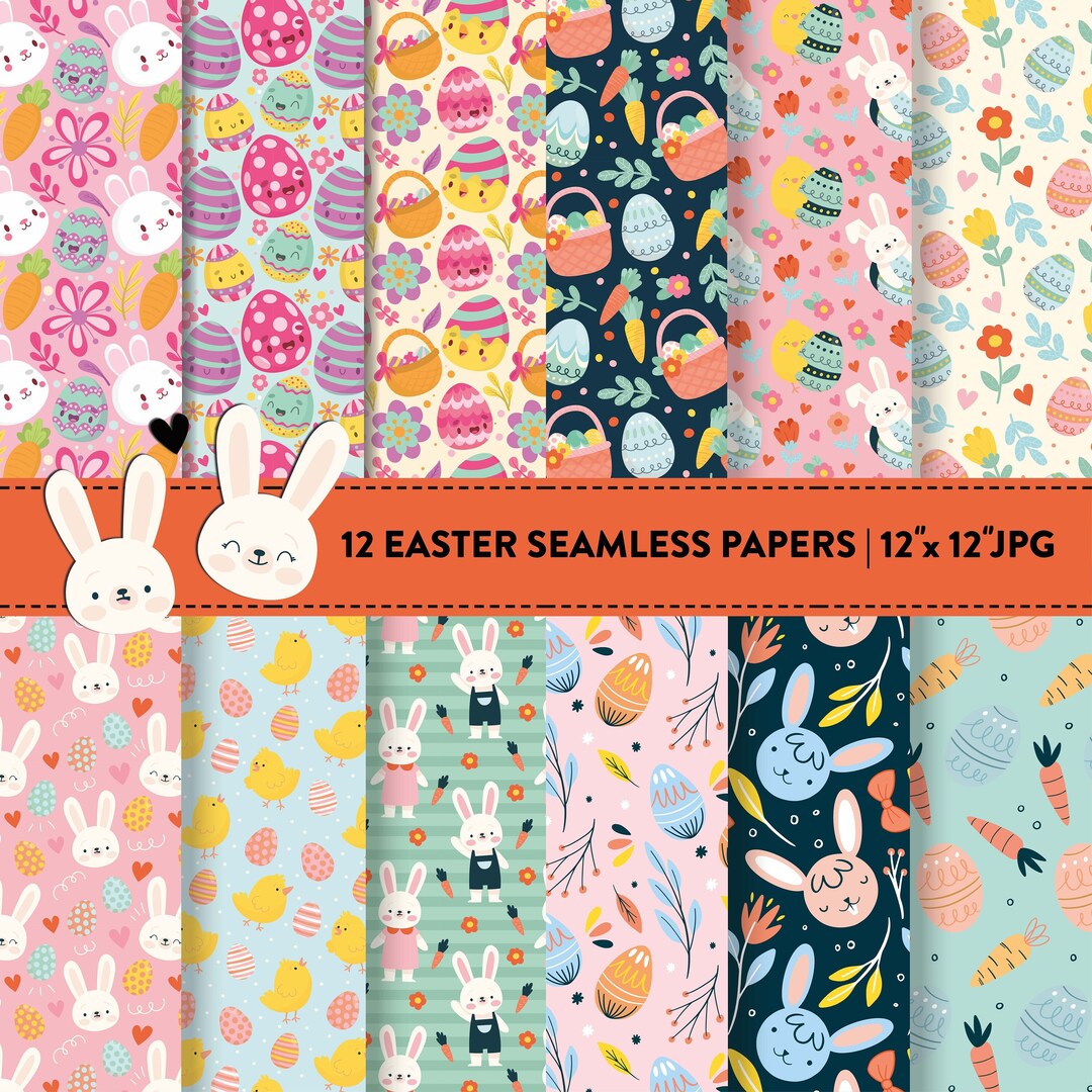 Cute Easter Digital Paper | Easter Digital Paper and Clipart | Easter ...
