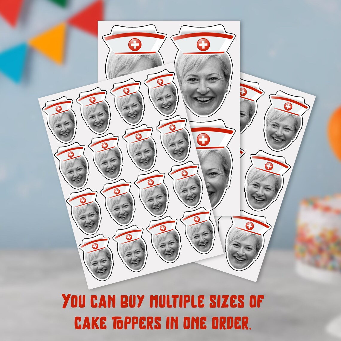 Custom Nurse Photo Cupcake Toppers | Retirement, Birthday Party Decor ...