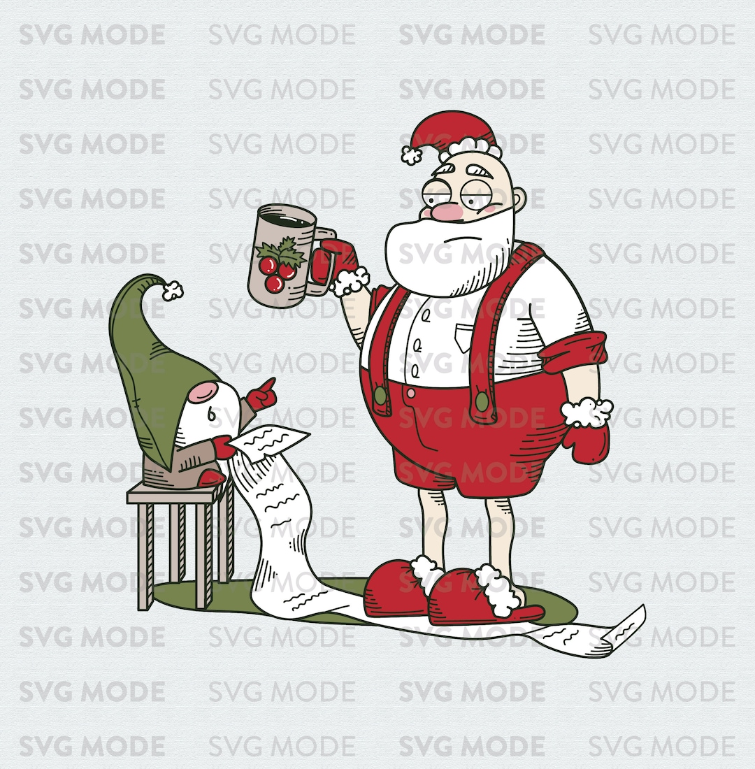 Santa Claus and Gift List SVG | Santa Claus PNG | Santa Claus Clipart ...