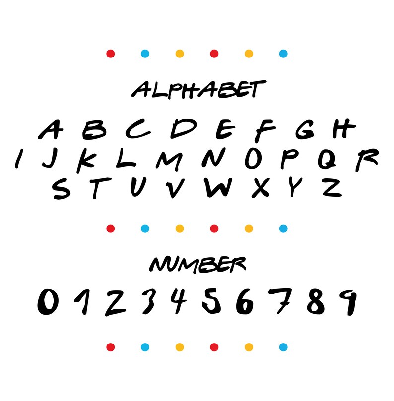 Retro 90s Sitcom Style Alphabet SVG | Dotted Letter Font | SVG TTF ...