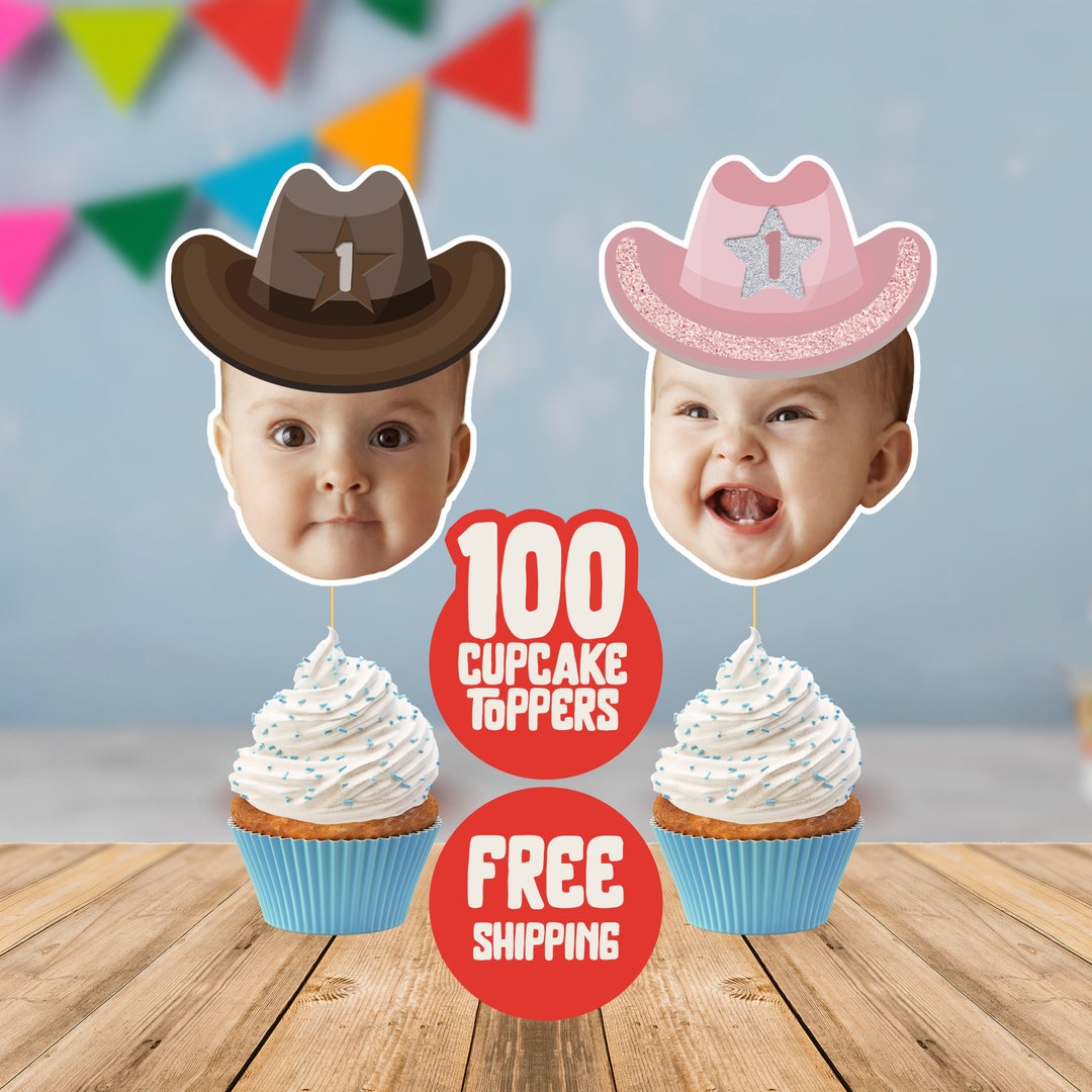 100 Cupcake Toppers, Personalized Cupcake Toppers, Custom Cupcake ...