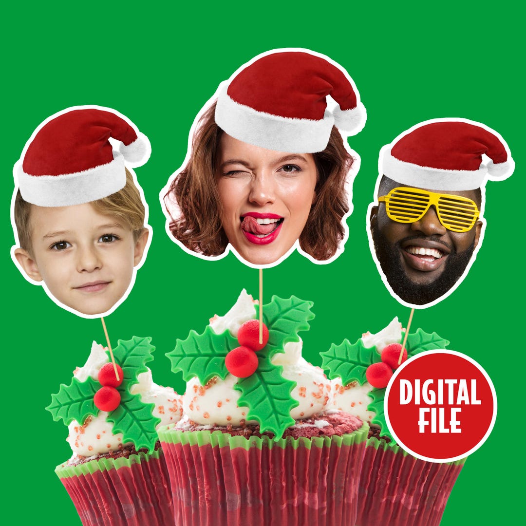Santa Claus Cupcake Toppers | Printable Cupcake Toppers | Christmas ...