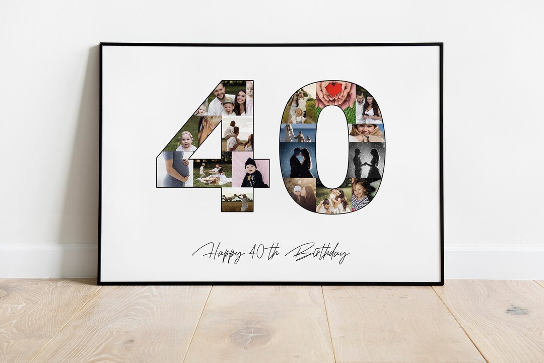 40th Birthday Collage, 40th Birthday Photo Collage, 40 Photo Collage ...