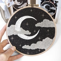 Moon Embroidery - Etsy