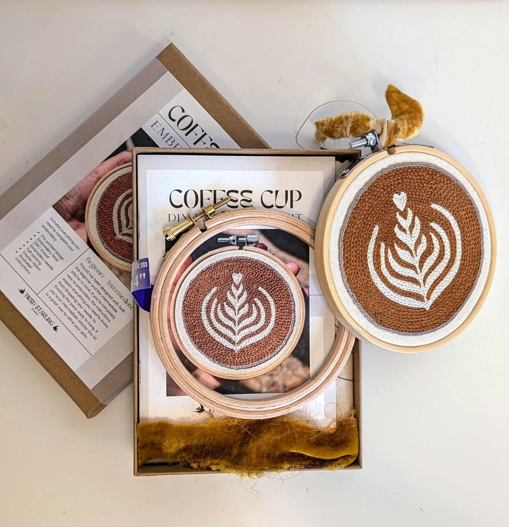 DIY Coffee Embroidery Kit – Beginner/intermediate Needlework Craft With ...